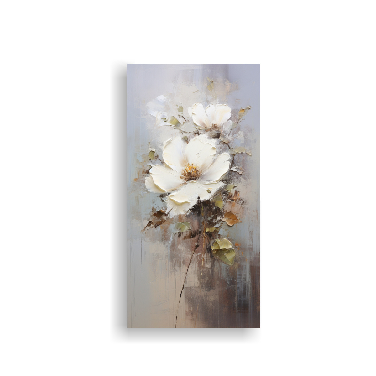 Cuadro Decorativo De Flores Blancas En Lienzo Estilo Escena De Canva - Decocuadros