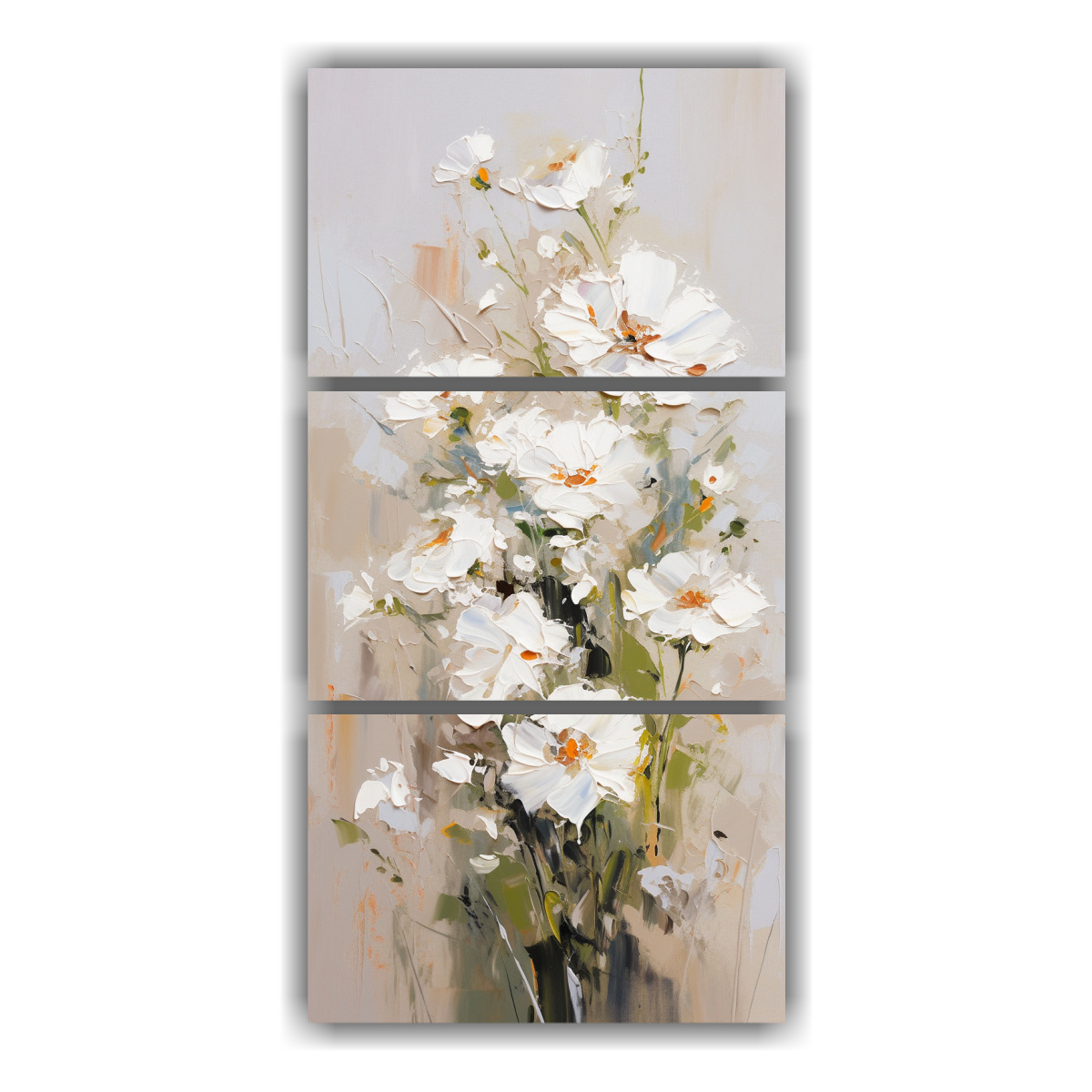 Cuadro Decorativo Estilo Acuarela Flores Blancas - DecoCuadros