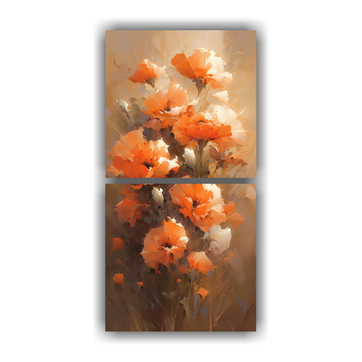 Cuadro Decorativo De Flores Naranjas Estilo Decorativo - Decocuadros