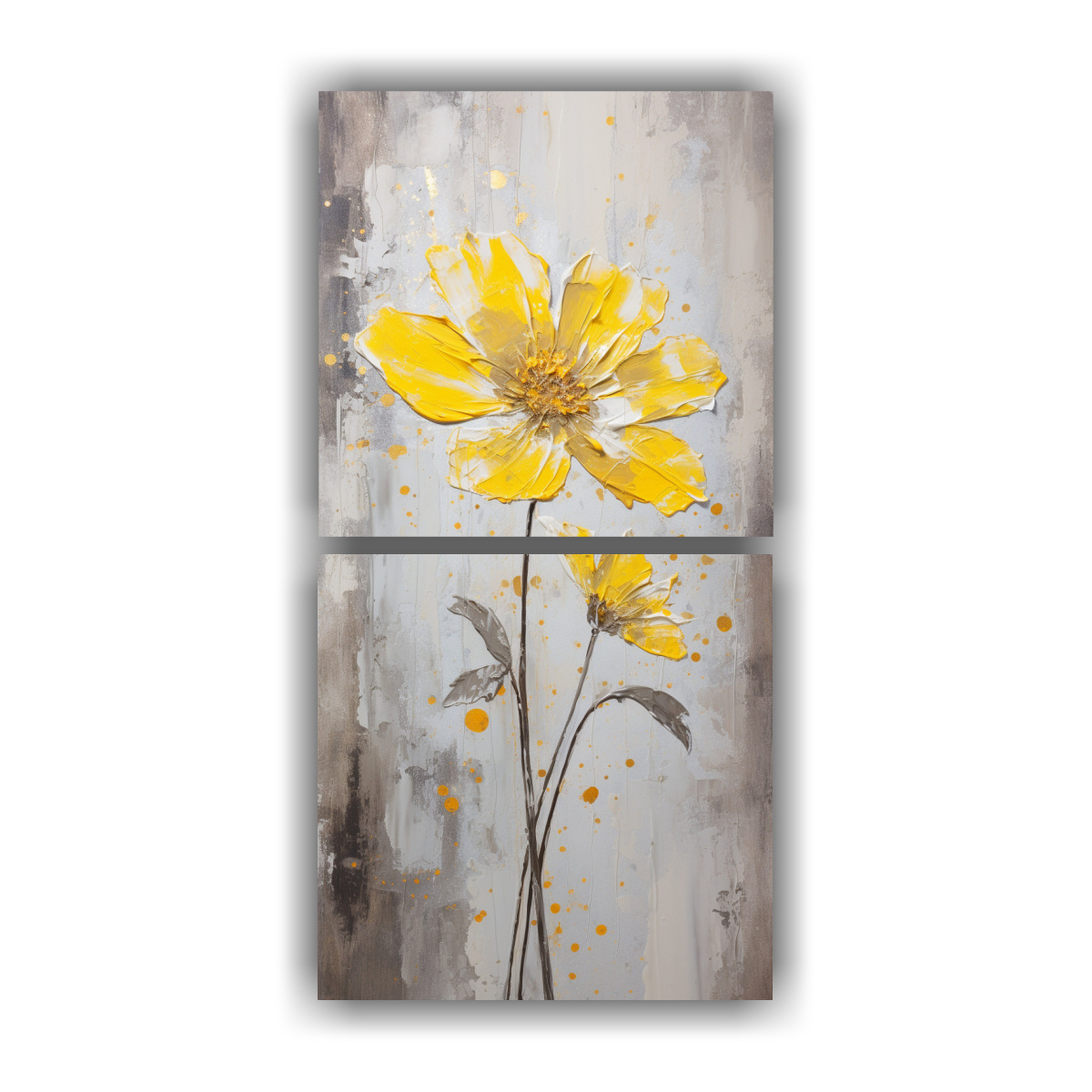 Cuadro Decorativo De Una Flor Amarilla Estilo Clásico - DecoCuadros