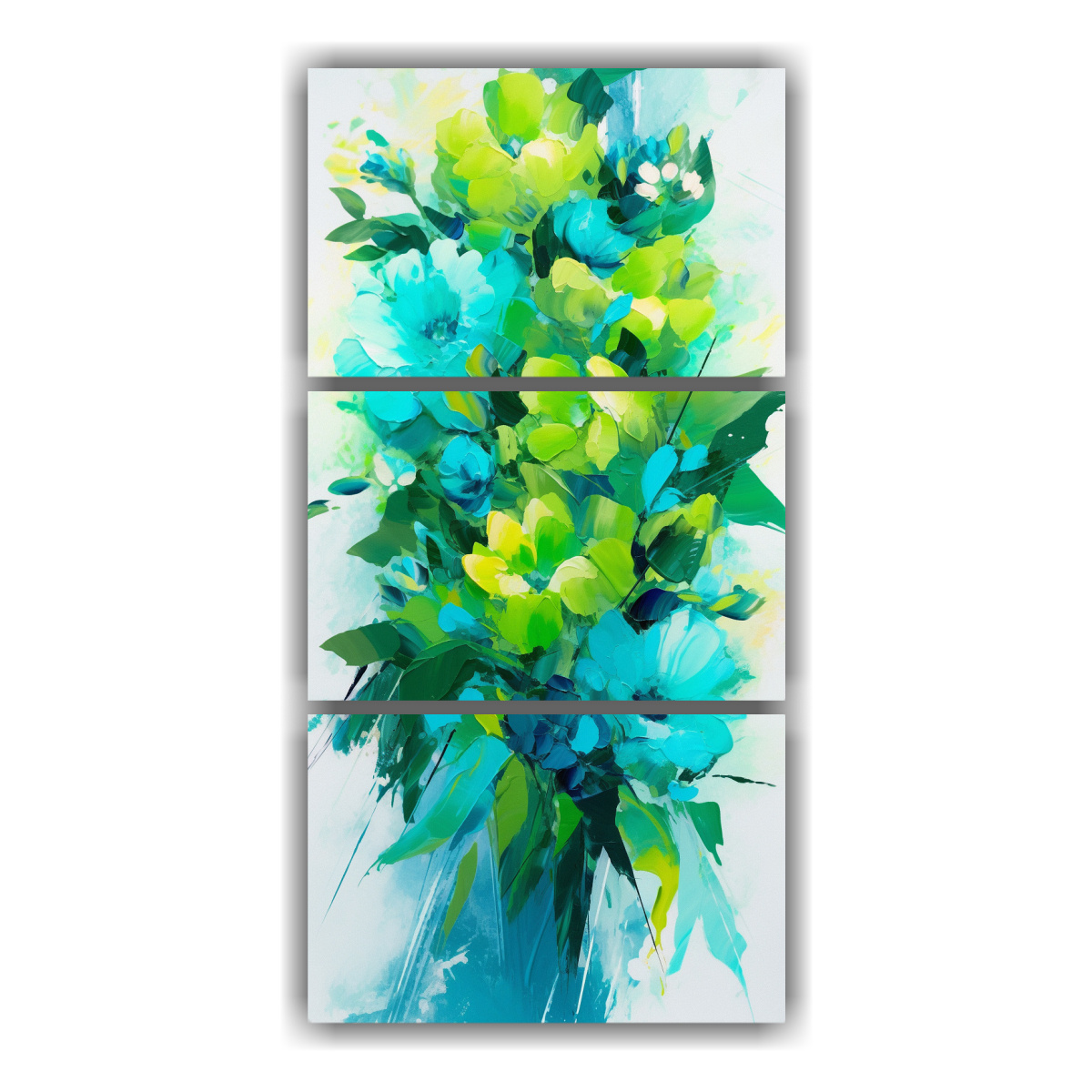 Cuadro Decorativo Moderno En Verde Y Turquesa - DecoCuadros