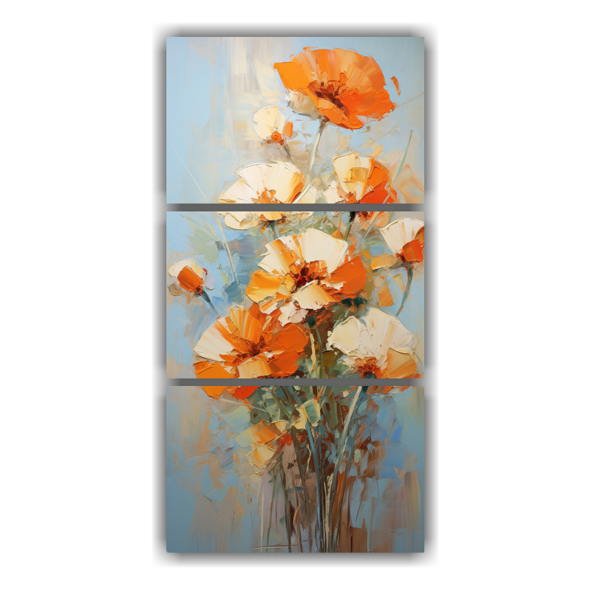 Cuadro Decorativo Floral En Lienzo Estilo Naranja - Compra Online - Decocuadros