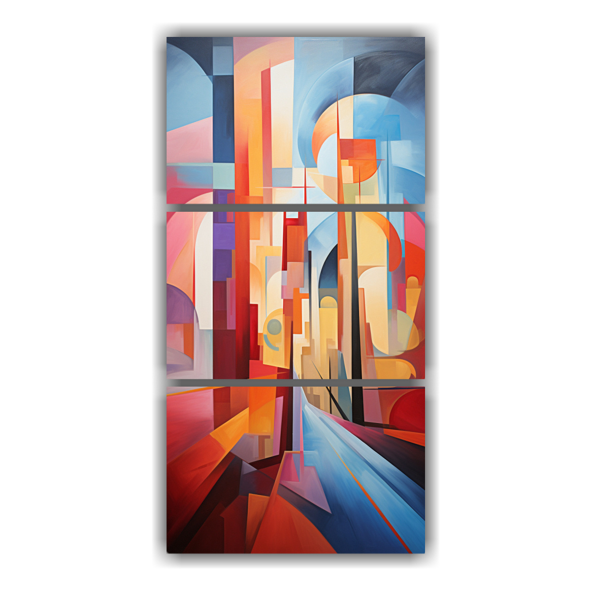 Cuadro Abstracto En Movimiento Con Reinterpretación De Cubismo - Decocuadros