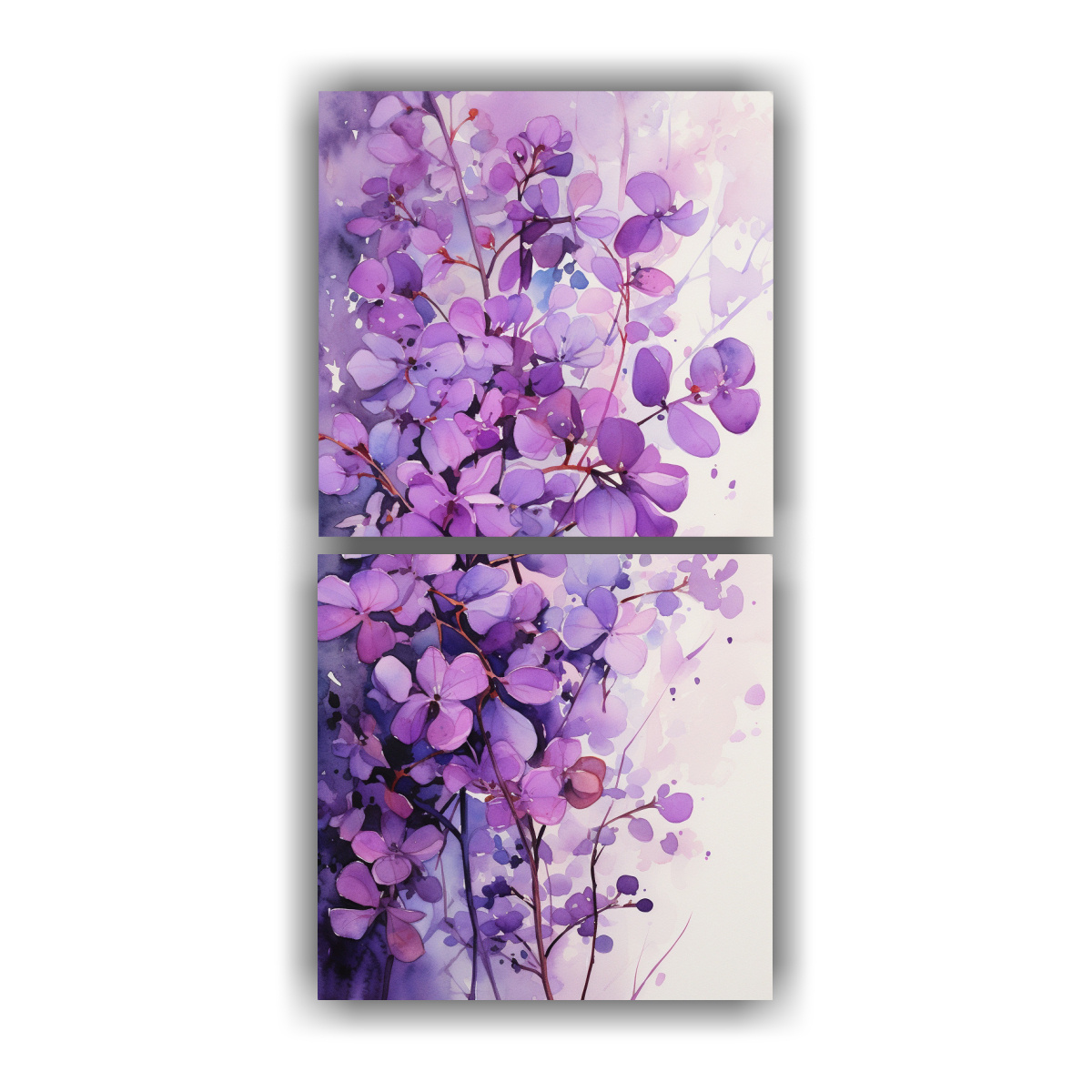 Pinturas Abstractas De Impacto Conceptual En Colores Morados En Un ...