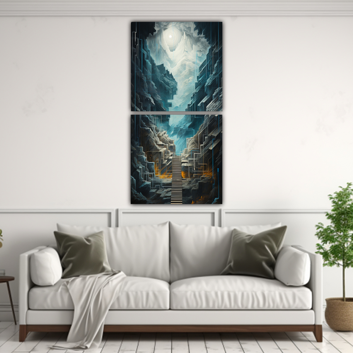 Cuadro Abstracto De Montañas En Dizzying Heights Con Dimensiones ...