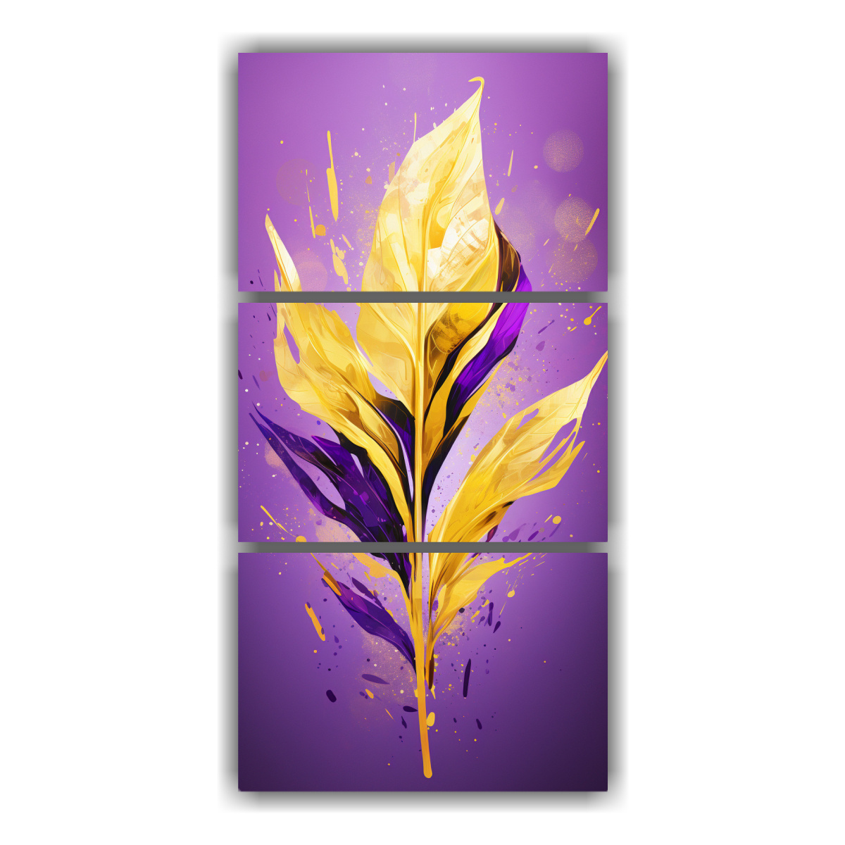 Cuadro Decorativo Heliconia En Tonos Púrpura Y Dorado - DecoCuadros