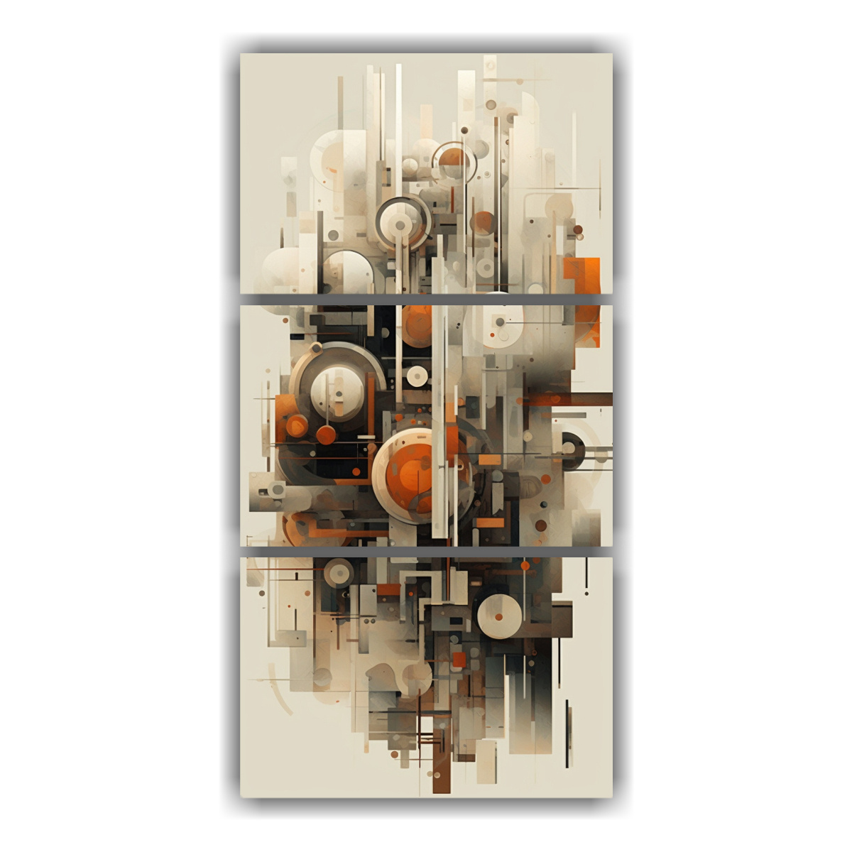 Cuadros Decorativos En Blanco Y Naranja - Set 3 Telas En Bastidor - Decocuadros