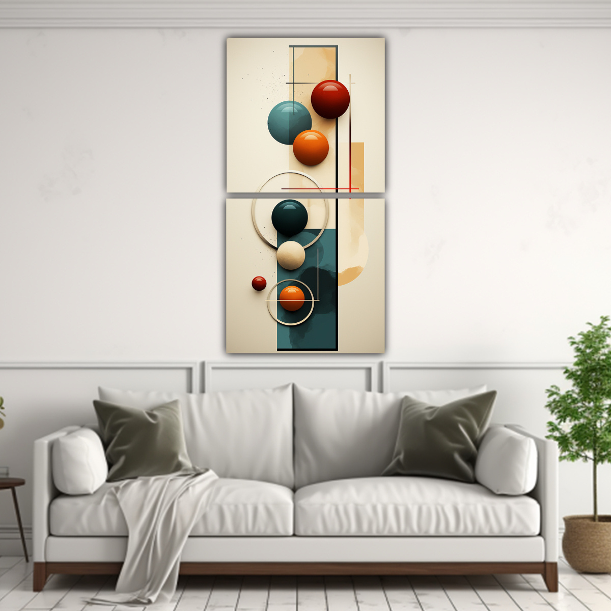 Cuadro Decorativo Abstracto En Lienzo Estilo Retro - DecoCuadros