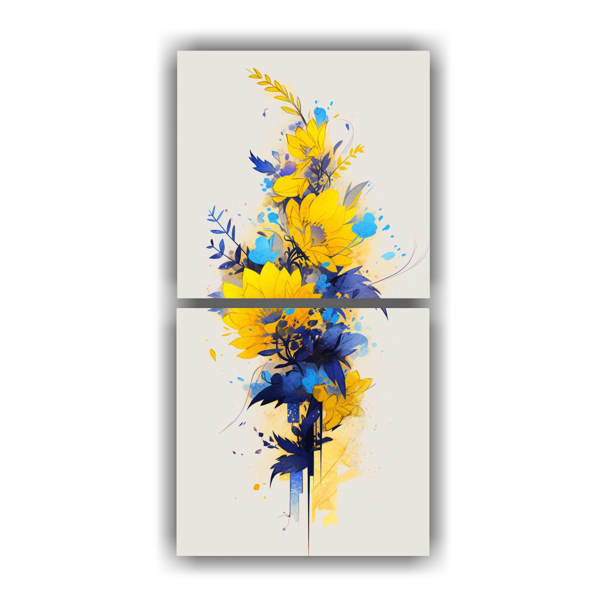 Cuadro Decorativo Neonoir Surrealista En Amarillo Y Azul - DecoCuadros