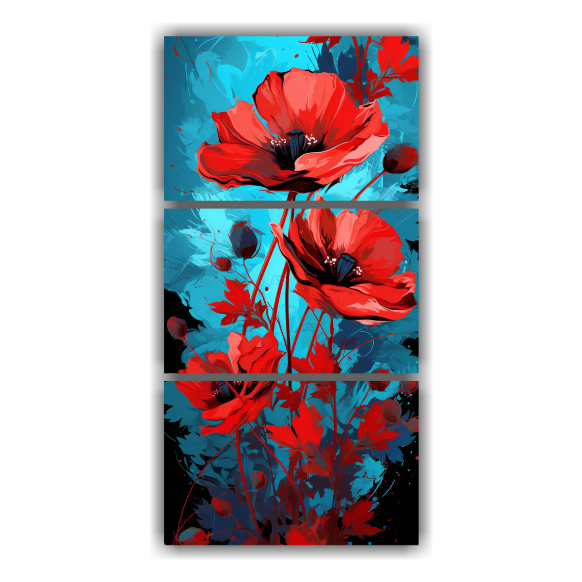 Cuadro Decorativo Rojo Y Turquesa - Estilo Neo-noir - Decocuadros