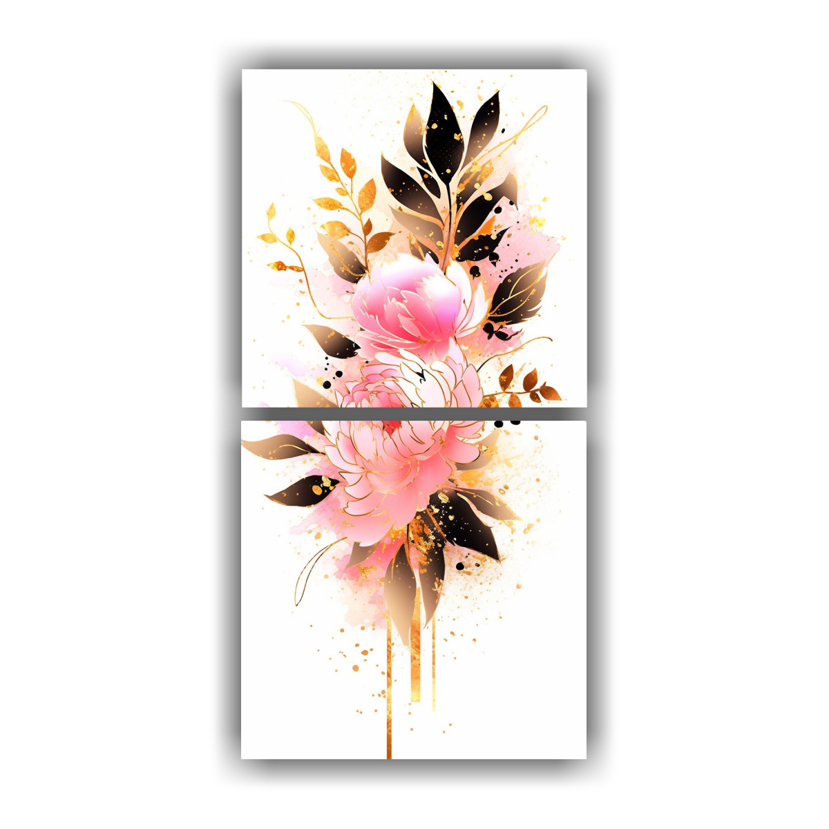 Composiciones Verticales Doradas Y Rosadas Para Decorar Dormitorios ...