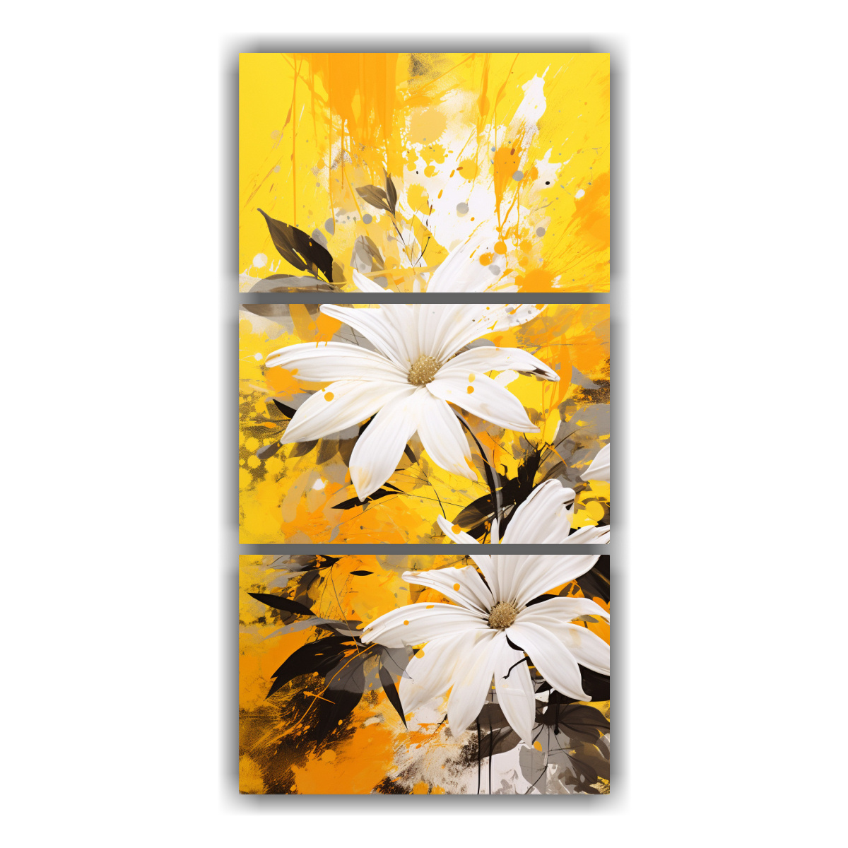 Cuadro Decorativo Neo-noir En Colores Amarillo Y Blanco - Decocuadros