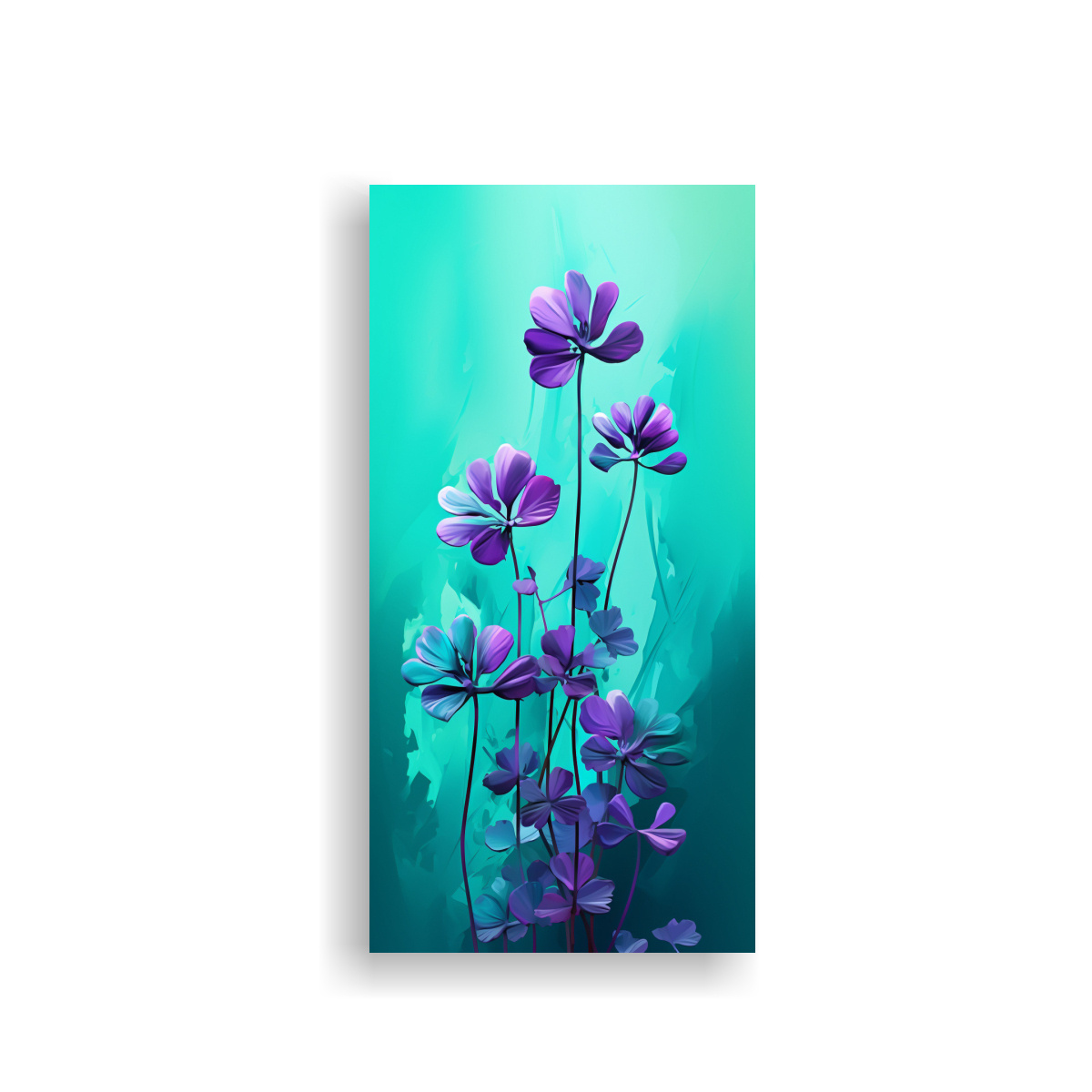Lienzo Colores Luminosidad A Clover Herbs In Purple AND Turquoise ...