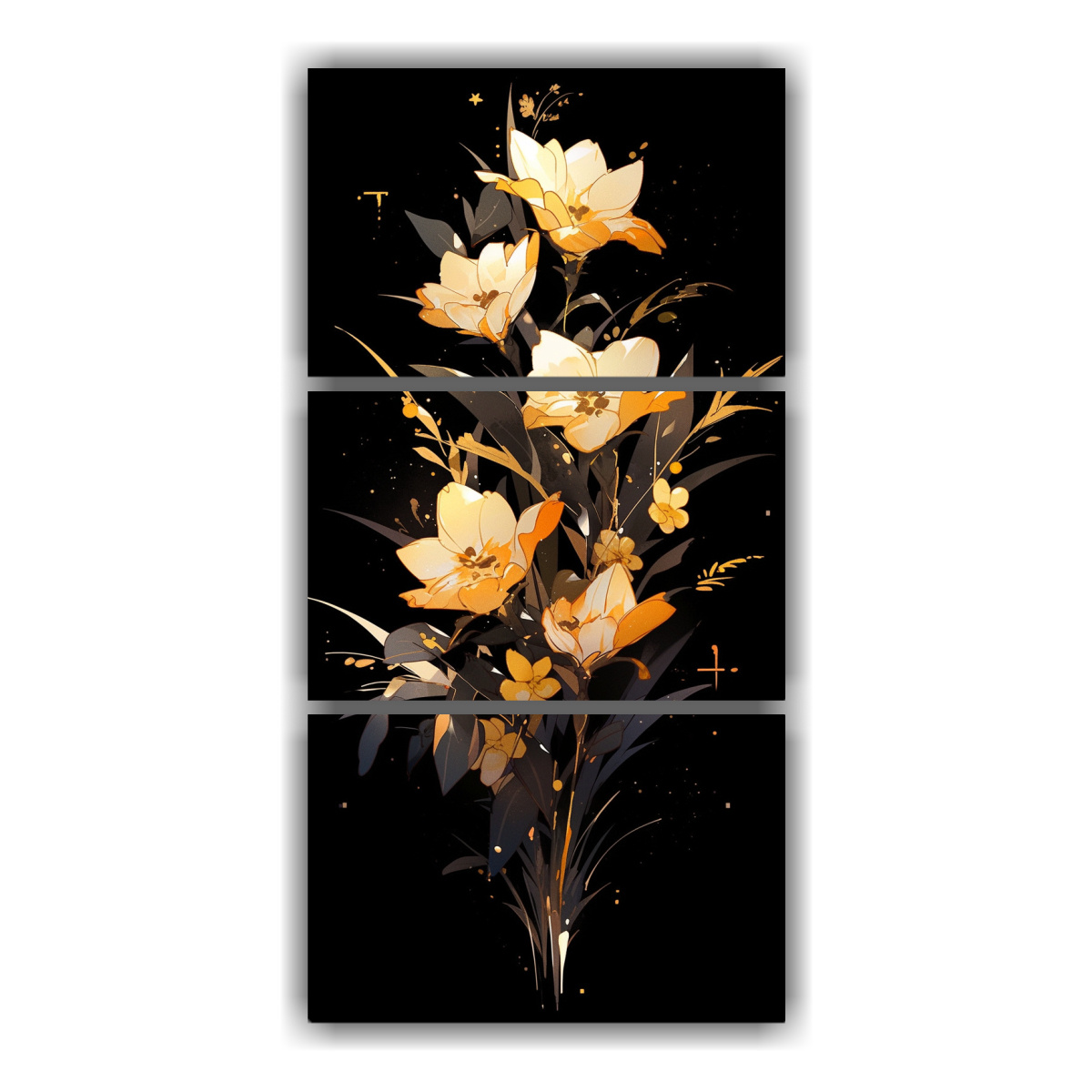 Cuadro Decorativo Floral Yellow And Gold Colors Neo-noir Atmosphere - Decocuadros