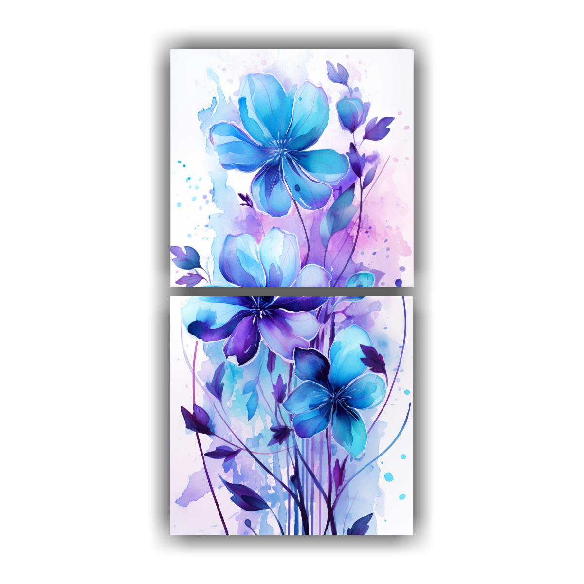 Pinturas Decorativas: Inspiración En Colores Morado Y Azul, Ambiente Neonoir - Decocuadros