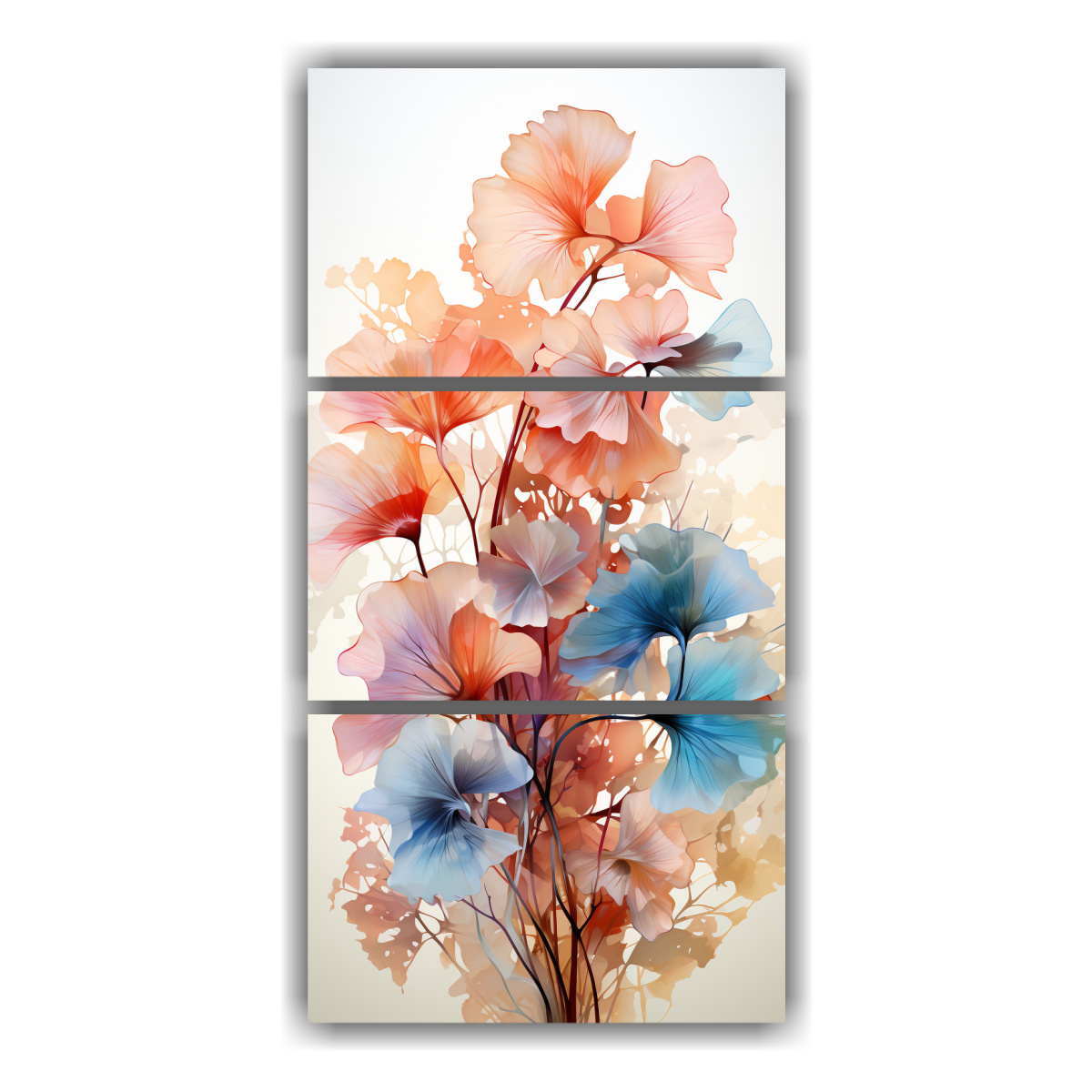 Cuadro Decorativo Hojas Ginkgo En Colores Pastel - DecoCuadros