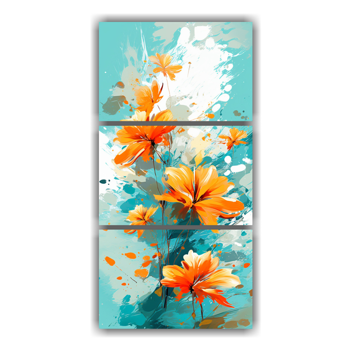 Cuadros Decorativos En Turquesa Y Naranja - Alta Resolución - Neo-noir ...