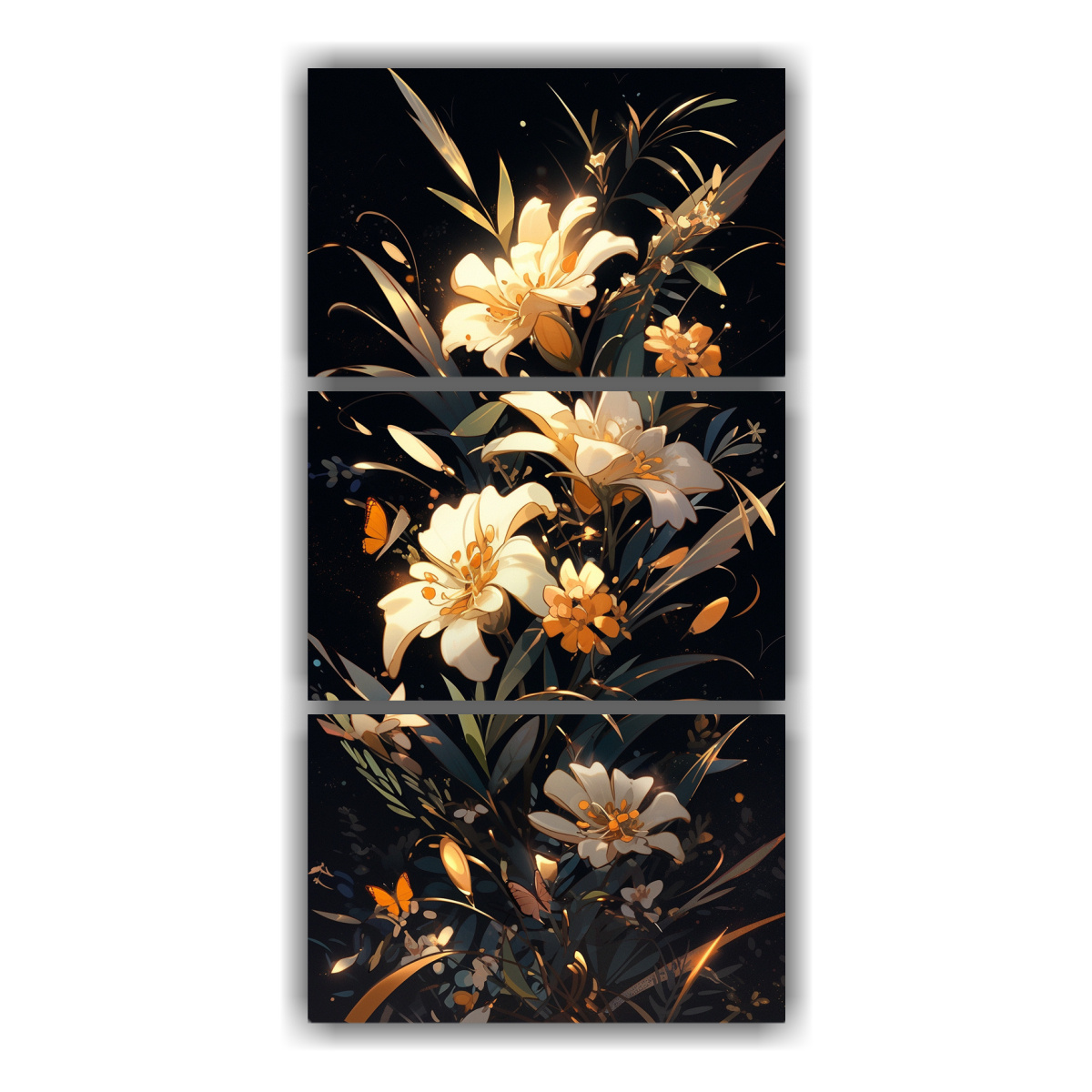 Cuadro Lienzo Tonos Amarillo Y Dorado Estilo Neonoir - Decocuadros