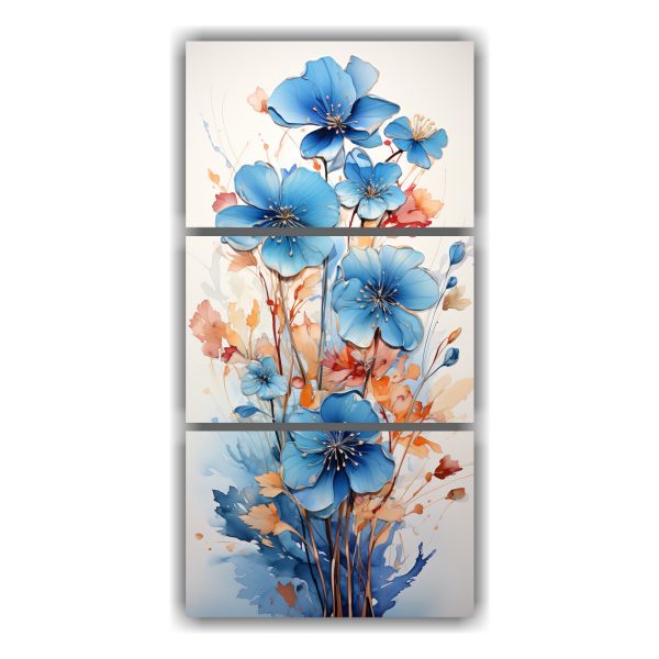 Cuadros Decorativos Lineales Intensos En Colores Azules - Compra Online ...