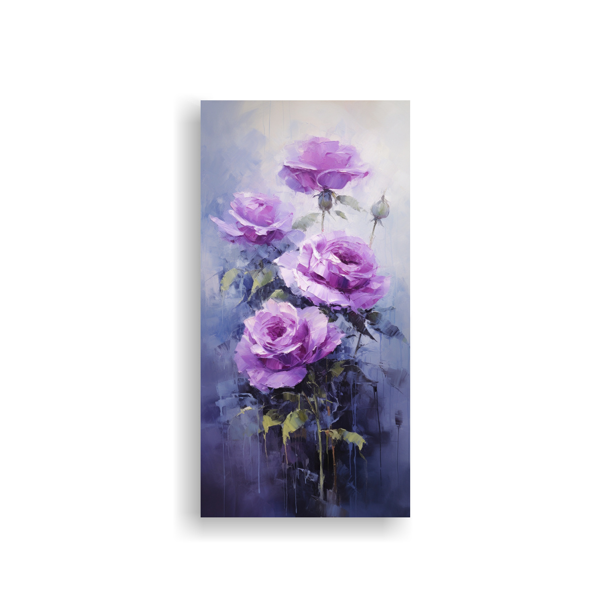 Cuadro De Tela En Bastidor Con Composición De Rosas Púrpuras En Alta Resolución - DecoCuadros