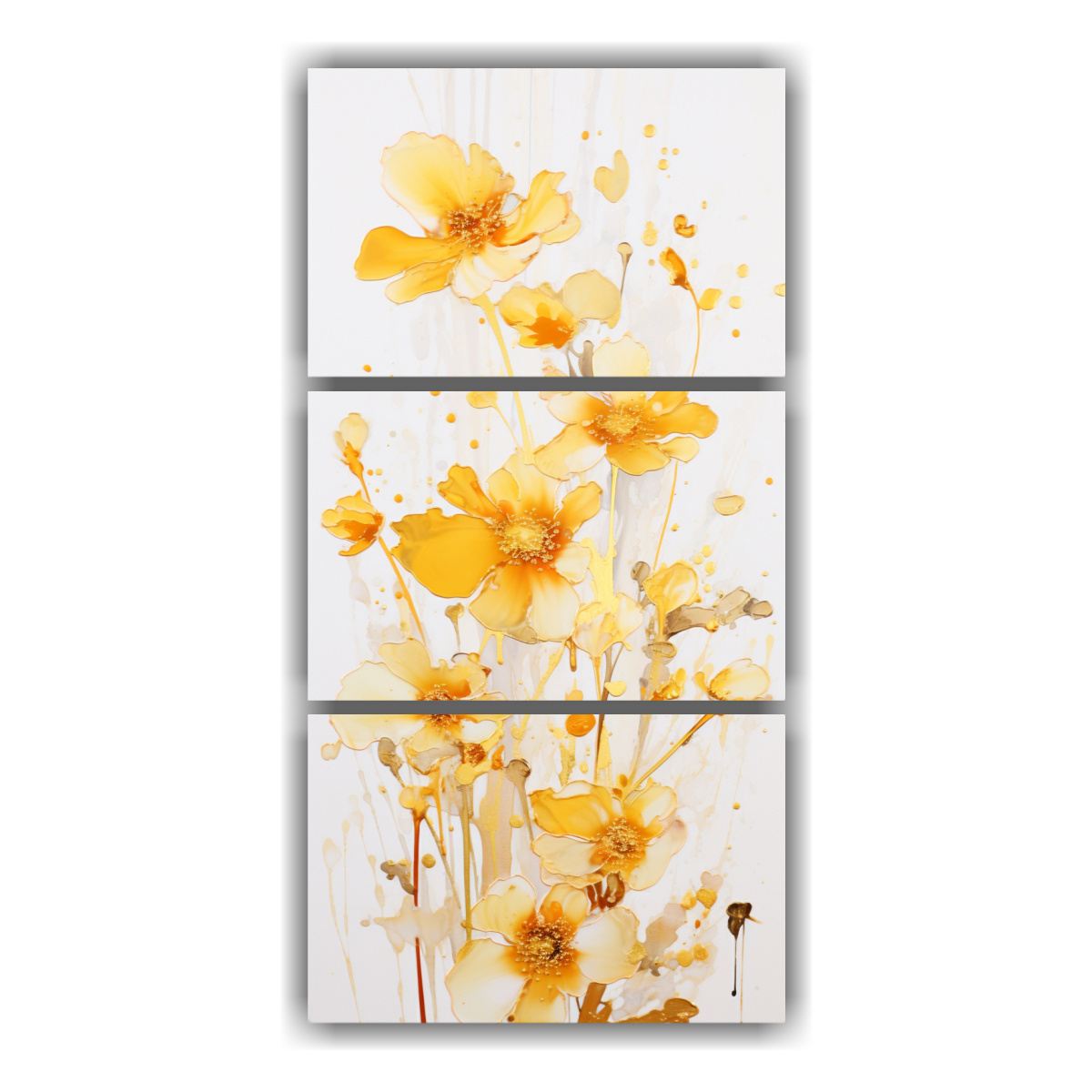 Tríptico De Tela Abstracto Blanco Moderno Para Decoración Sala - DecoCuadros