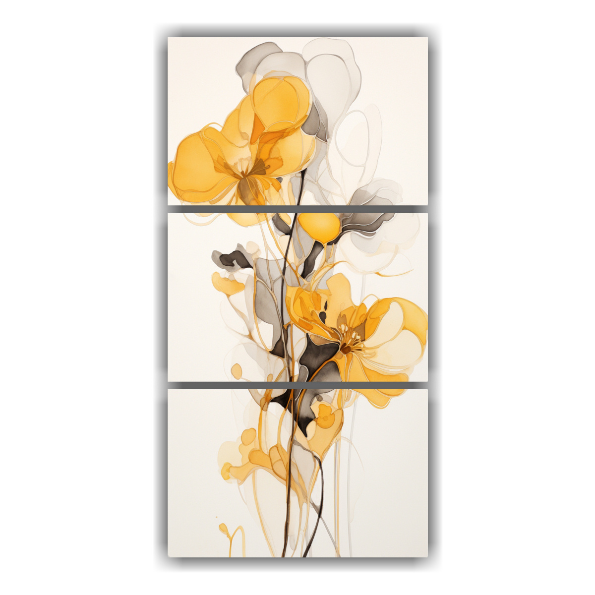 Tríptico Floral Acuarela Para Decorar Cuarto Con Inspiración Natural - Decocuadros