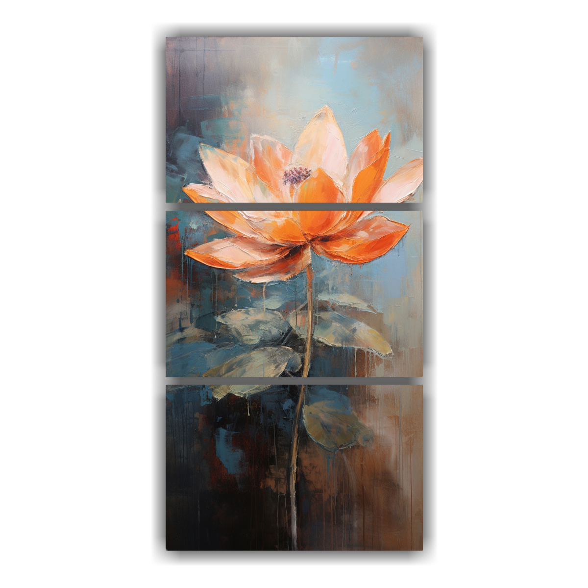 Venta Cuadro Efecto Visual Loto Naranja En Lienzo - DecoCuadros