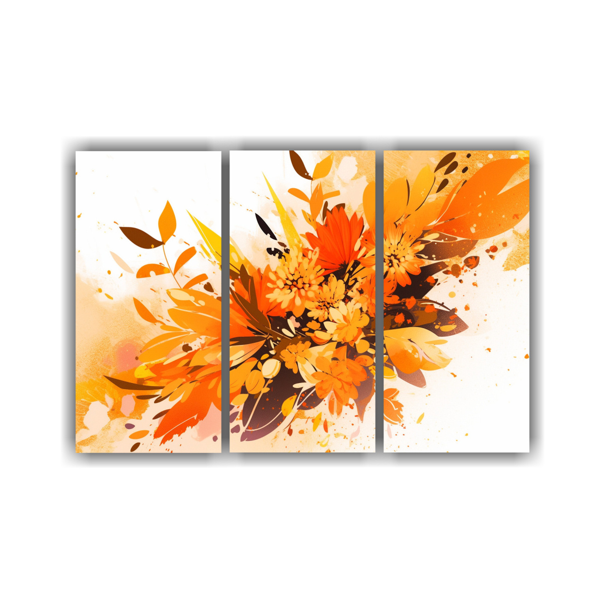 Set 3 Lienzos Tela Tonos Simetrico Yellow AND Orange Colors Neo-noir Atmosphere - Decocuadros