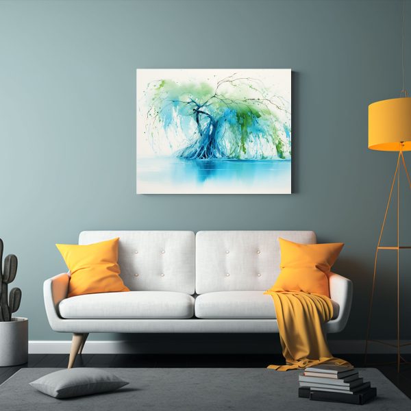 Cuadro Abstracto En Tonos Turquesa Y Azul - DecoCuadros