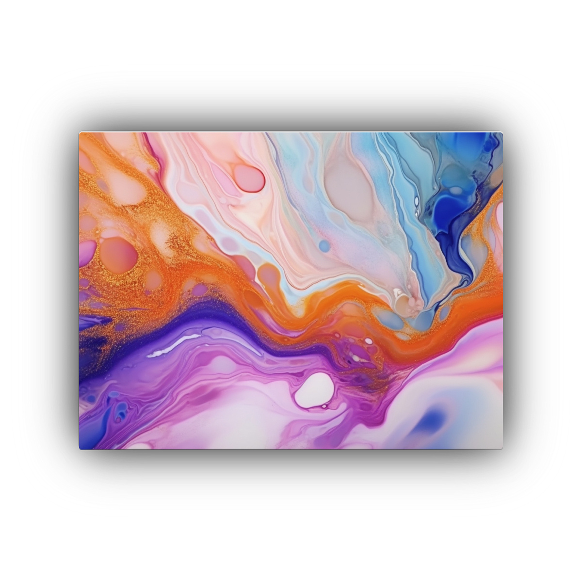 Cuadro Abstracto Mármol Multicolor En Tela Canvas - DecoCuadros