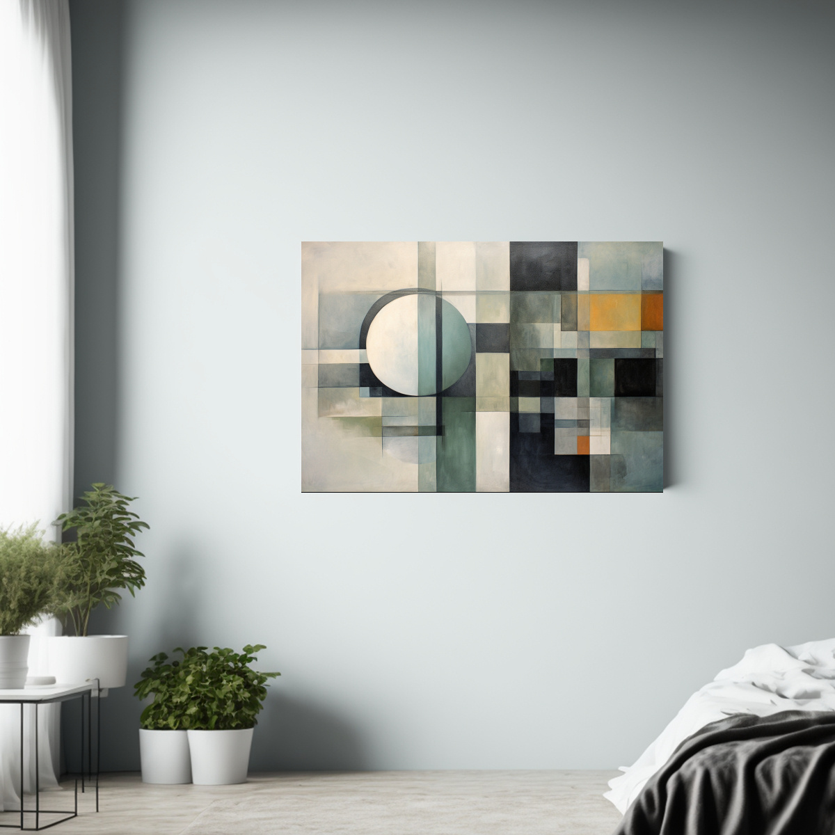 Cuadro Abstracto Minimalista Con Formas Geométricas En DecoCuadros