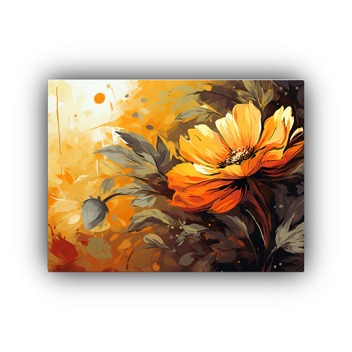 Cuadro Amarillo Y Naranja Movimiento Neonoir Para Decoración De Estilo - Decocuadros