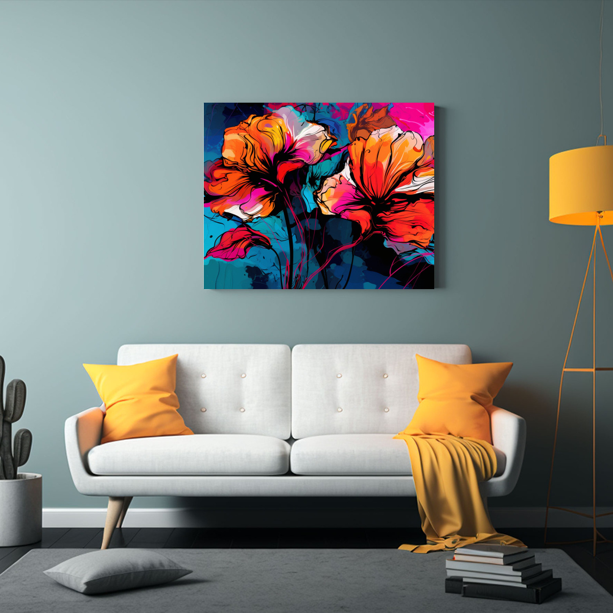 Cuadro Colores Vibrantes Estilo Neonoir Para Decoración Moderna ...