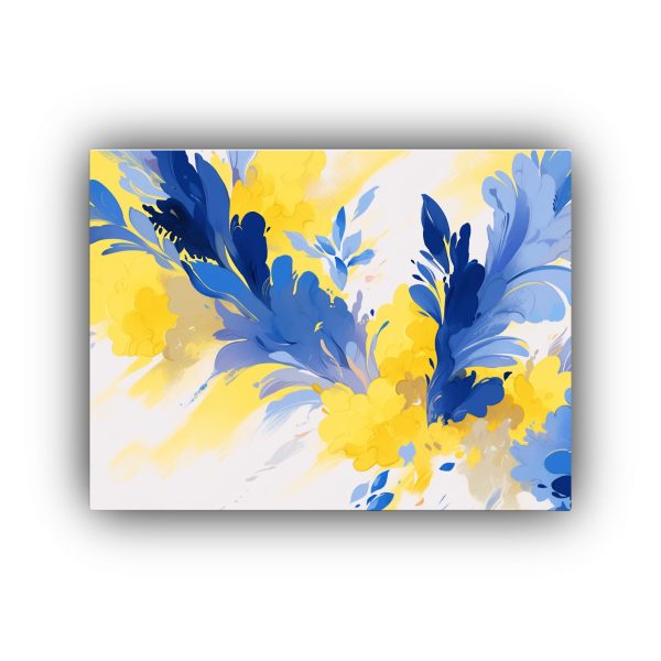 Cuadro Conceptual Amarillo Y Azul, Estilo Neonoir - DecoCuadros