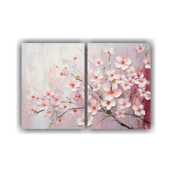 Cuadro De Flores Blancas Y Rosas En Lienzo: Composición Elegante - DecoCuadros