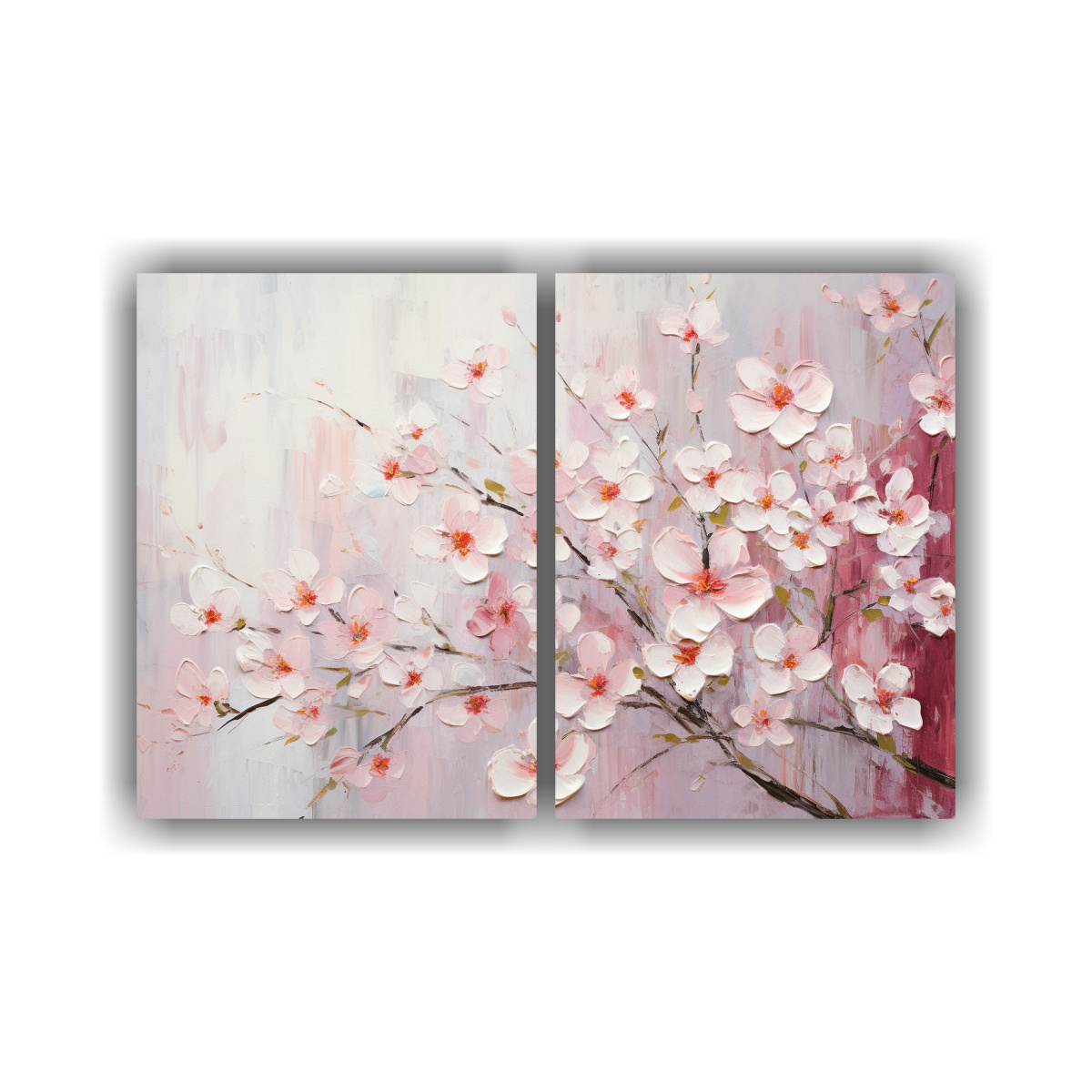 Cuadro De Flores Blancas Y Rosas En Lienzo: Composición Elegante - DecoCuadros