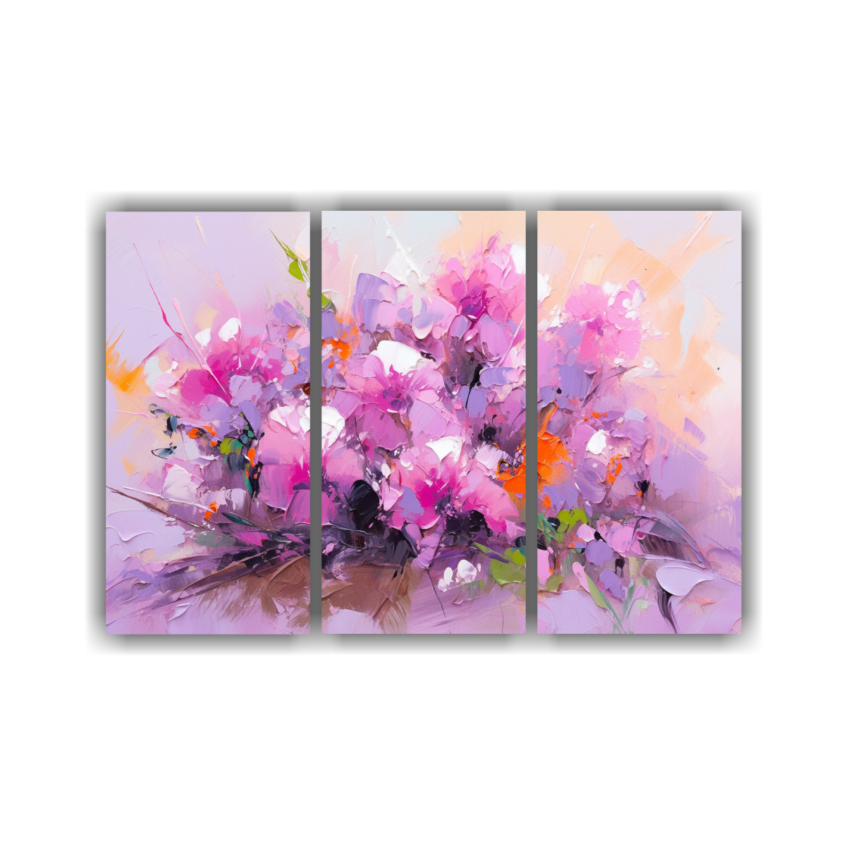 Cuadro De Flores Morado Y Rosa En Bastidor Impreso Para Interiores ...