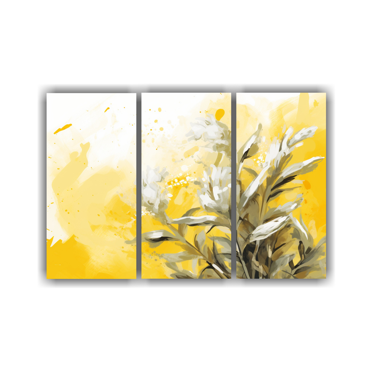 Cuadro De Pared Composición Clásica De Hierbas En Amarillo Y Blanco - Decocuadros