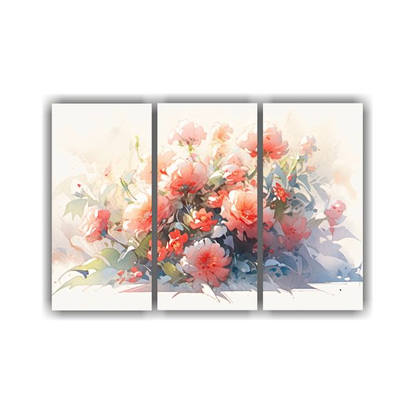 Cuadro En Bastidor: Flores Acuarela Estilo Salón | DecoCuadros