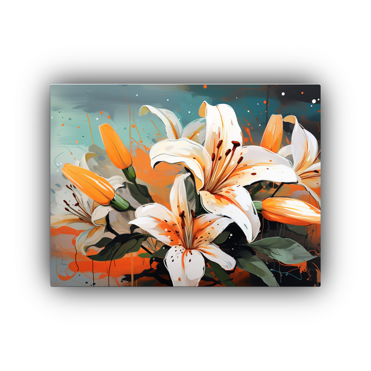 Cuadro Inspirador Arte Gráfico Blanco Y Naranja - DecoCuadros