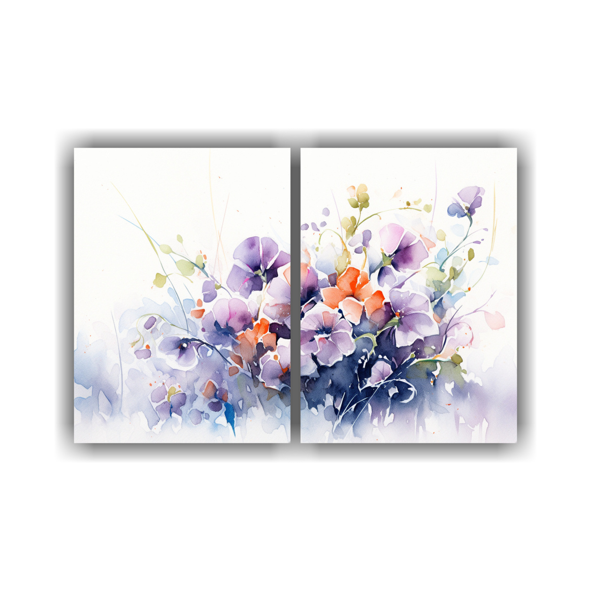 Cuadro Flores Acuarela En Lienzo Al Estilo De - ¡Oferta Imperdible! - Decocuadros