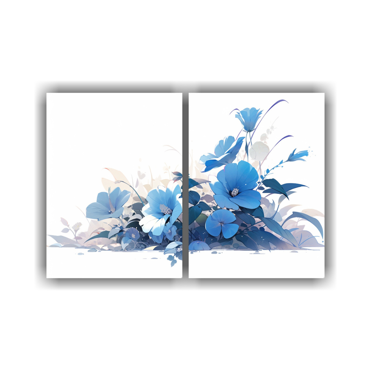 Set De 2 Lienzos Abstractos Azul En Estilo Neonoir - DecoCuadros