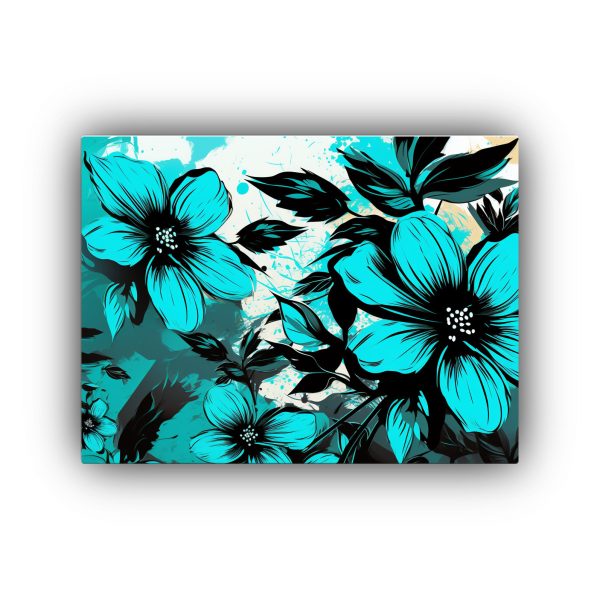 Cuadros De Decoración Abstracta En Turquesa Y Negro - DecoCuadros