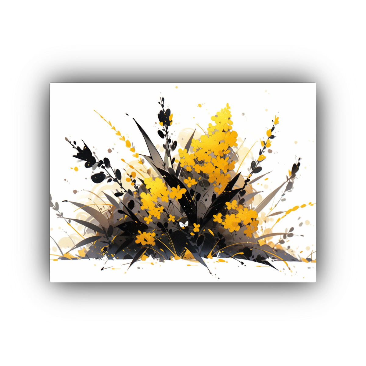 Cuadro Decorativo Neonoir Abstracto Amarillo Y Negro - DecoCuadros