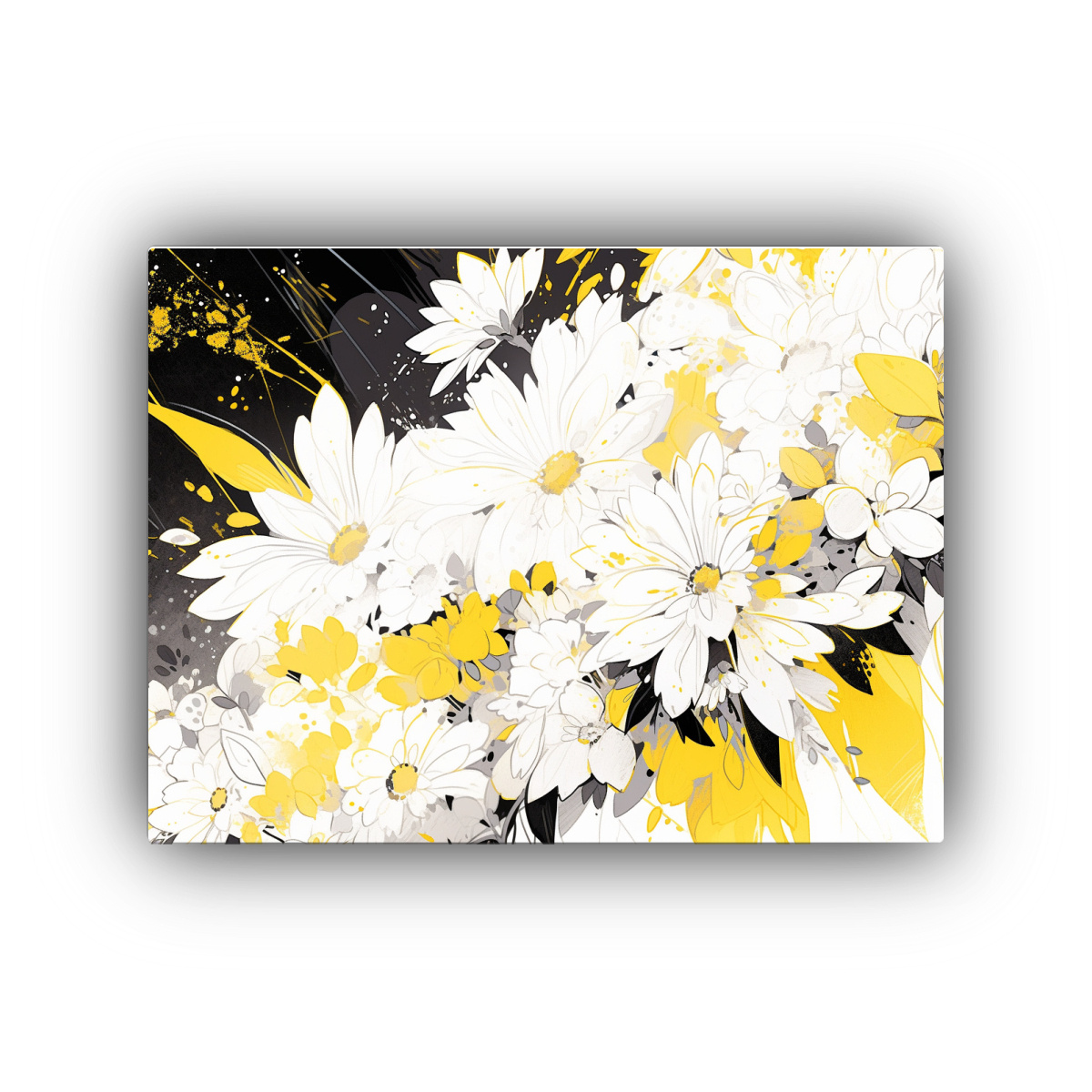 Cuadro Decorativo Baño Amarillo Y Blanco Estilo Vanguardista Neonoir - Decocuadros