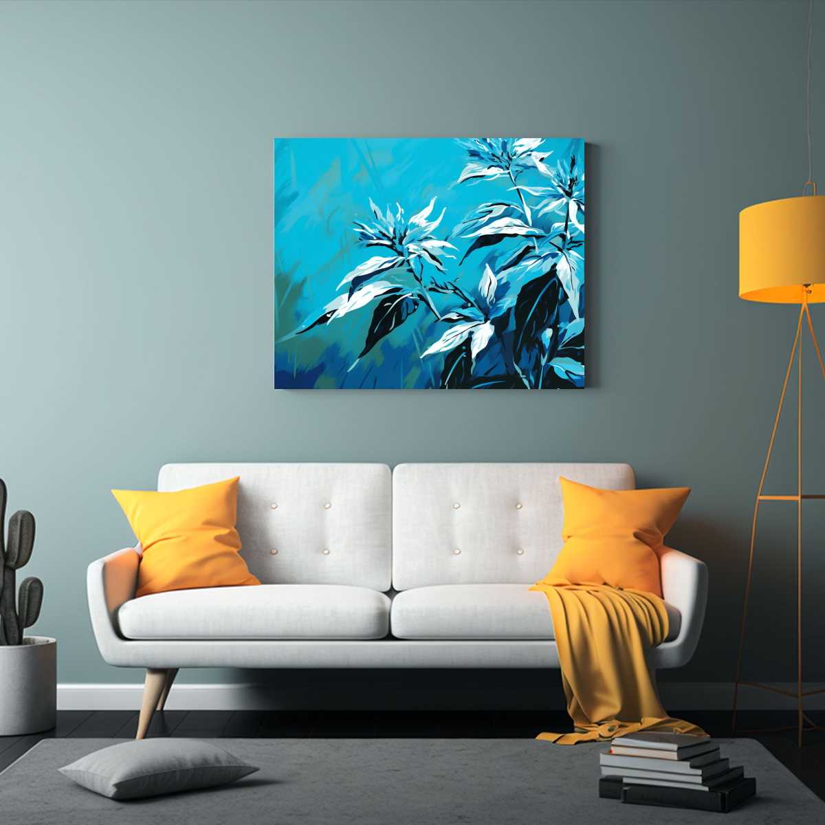 Cuadro Decorativo De Quinoa En Turquesa Y Azul Neonoir Con Expresividad ...