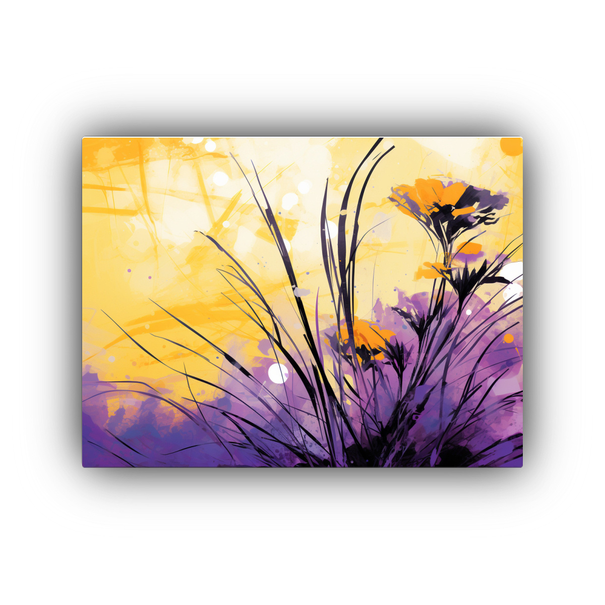 Cuadros Minimalistas Colores Limoncillo Y Hierbas En Amarillo Y Púrpura ...