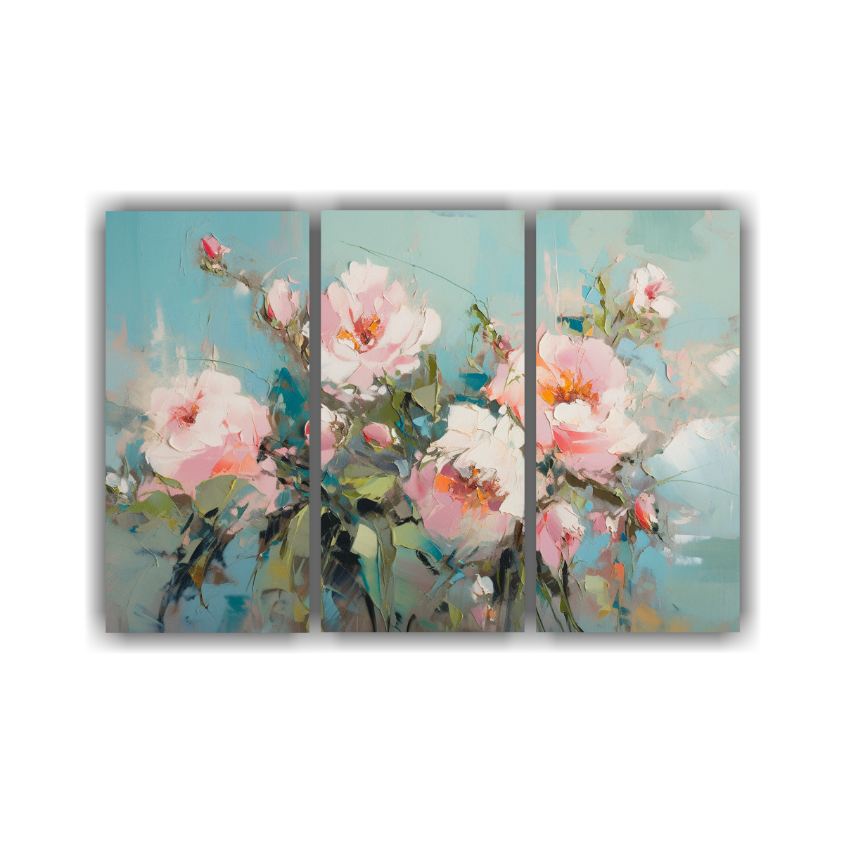 Lienzos De Tela Perspectiva Turquesa Y Rosa | DecoCuadros