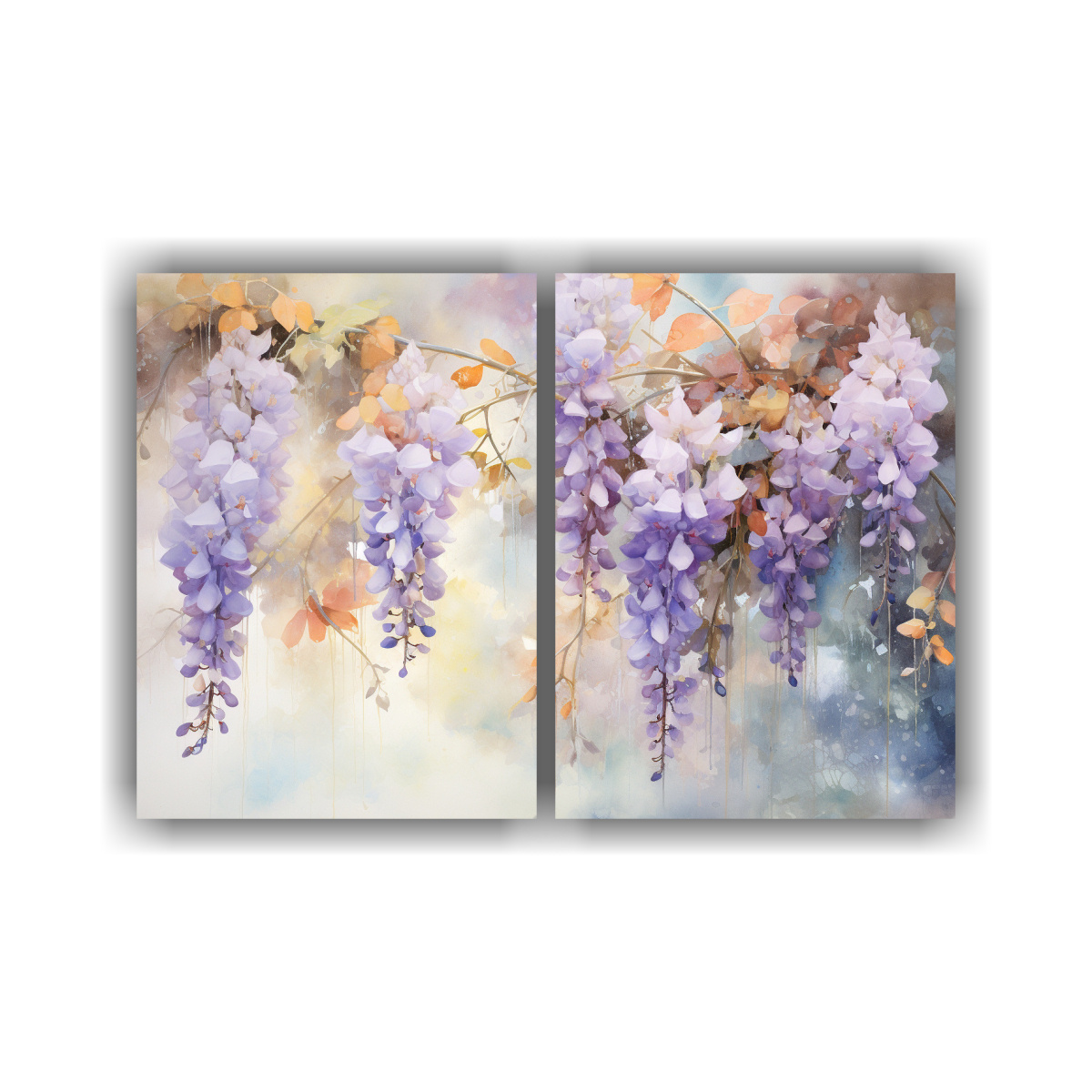 Cuadro Abstracto Flores Glicinas Colores Suaves - DecoCuadros