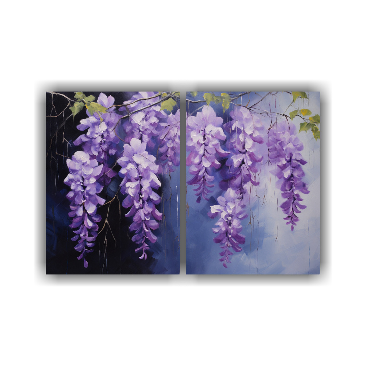 Cuadro Abstracto De Flores De Glicinias En Detalle Alto - DecoCuadros